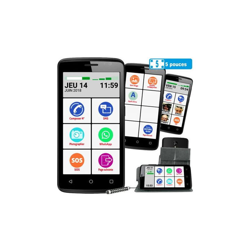 Portable Smartphone Senior Initial 5 pouce