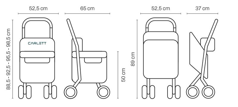 Rollator de course Carlett 800 Comfort